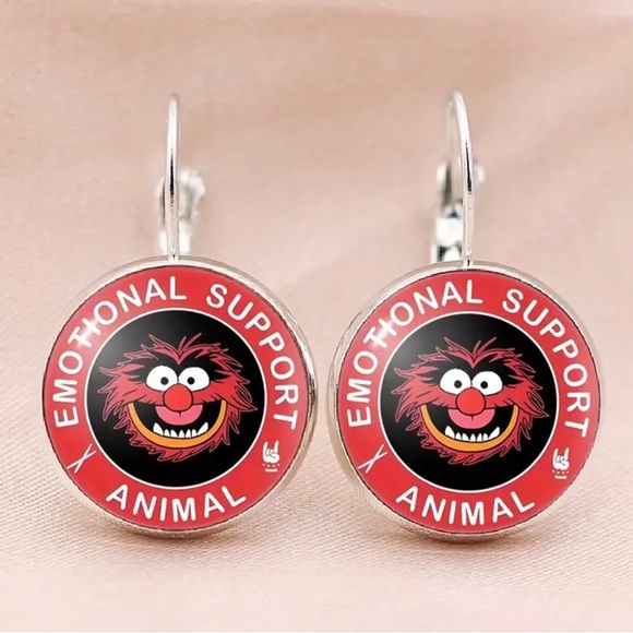Jewelry | Emotional Support Animal Earrings For Pierced Ears Inspired ...